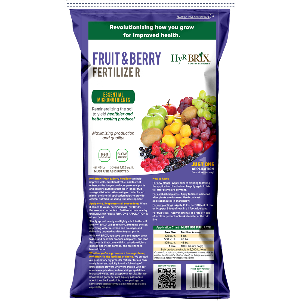 Fruit & Berry Fertilizer 45 lbs. | HyR BRIX Fertilizer